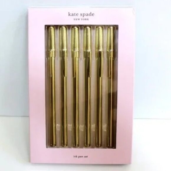 kate spade | Office | Nwt Kate Spade Six Pack Ink Pen Set Gold | Poshmark